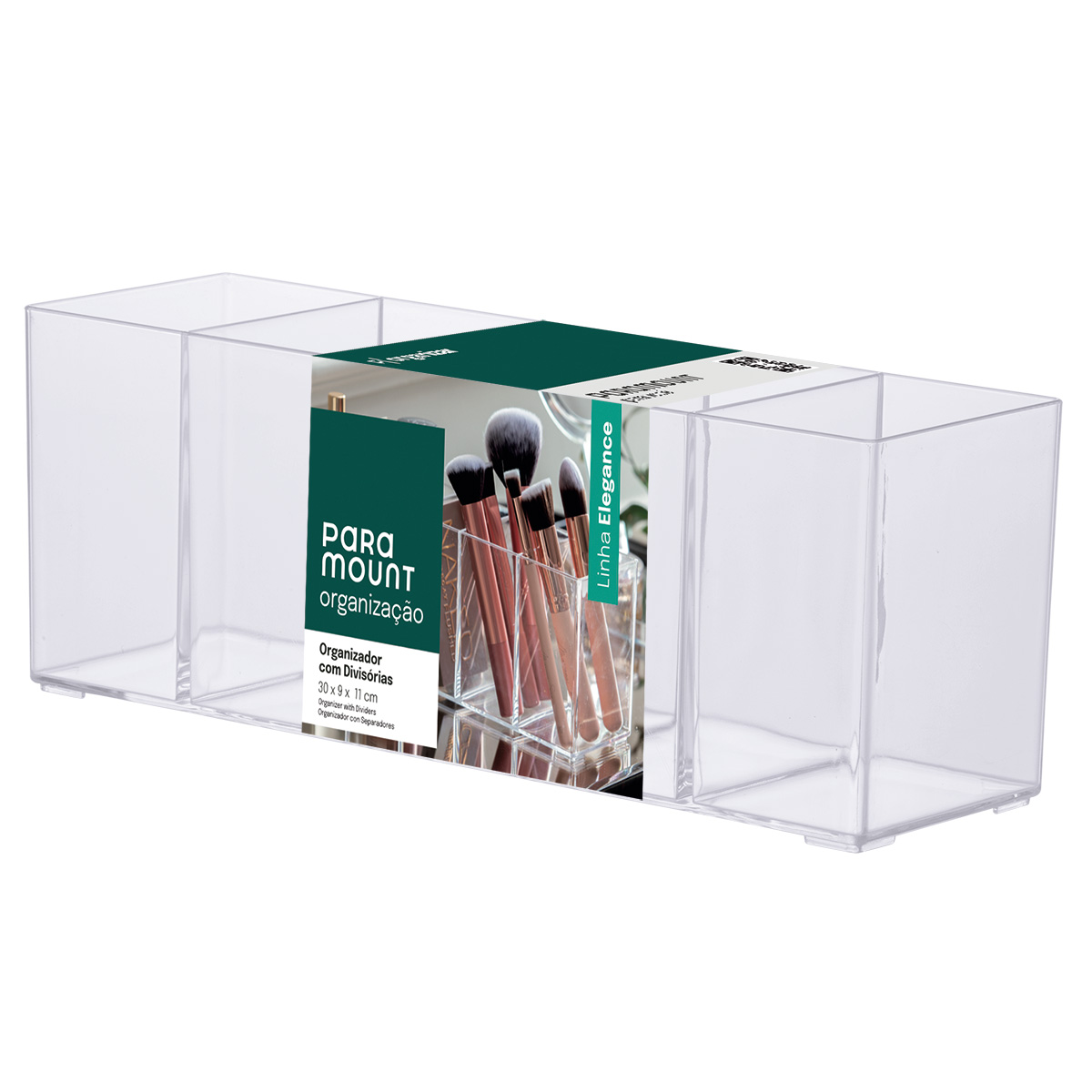Organizador Multiuso C/5divisórias 30x9x11cm - Paramount Plásticos
