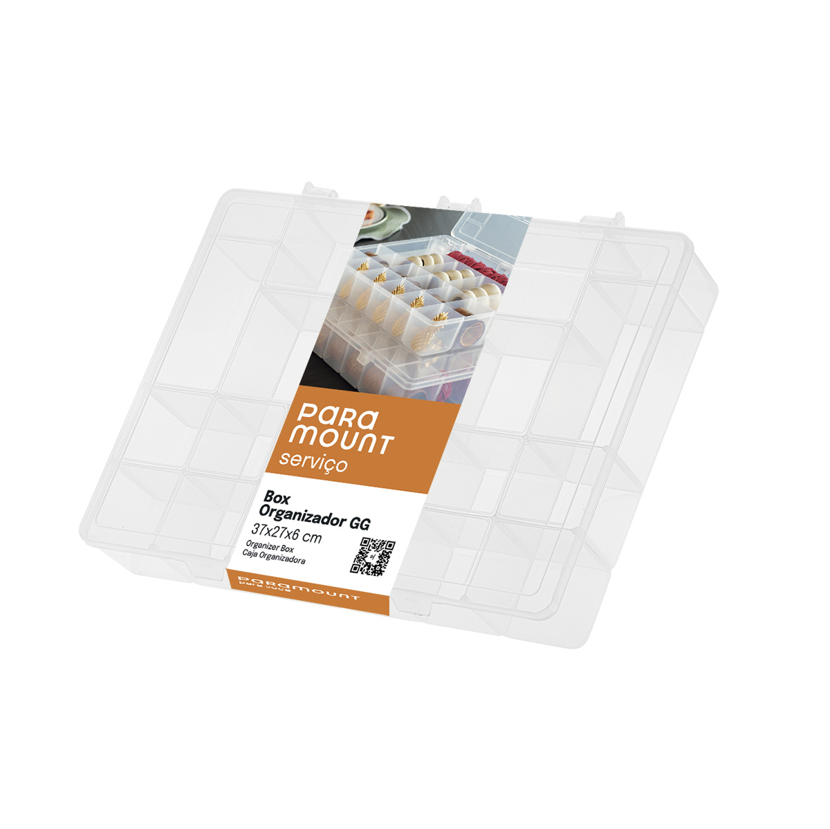 Box Organizador Gg - 37 X 27 X 6 cm - Paramount Plásticos